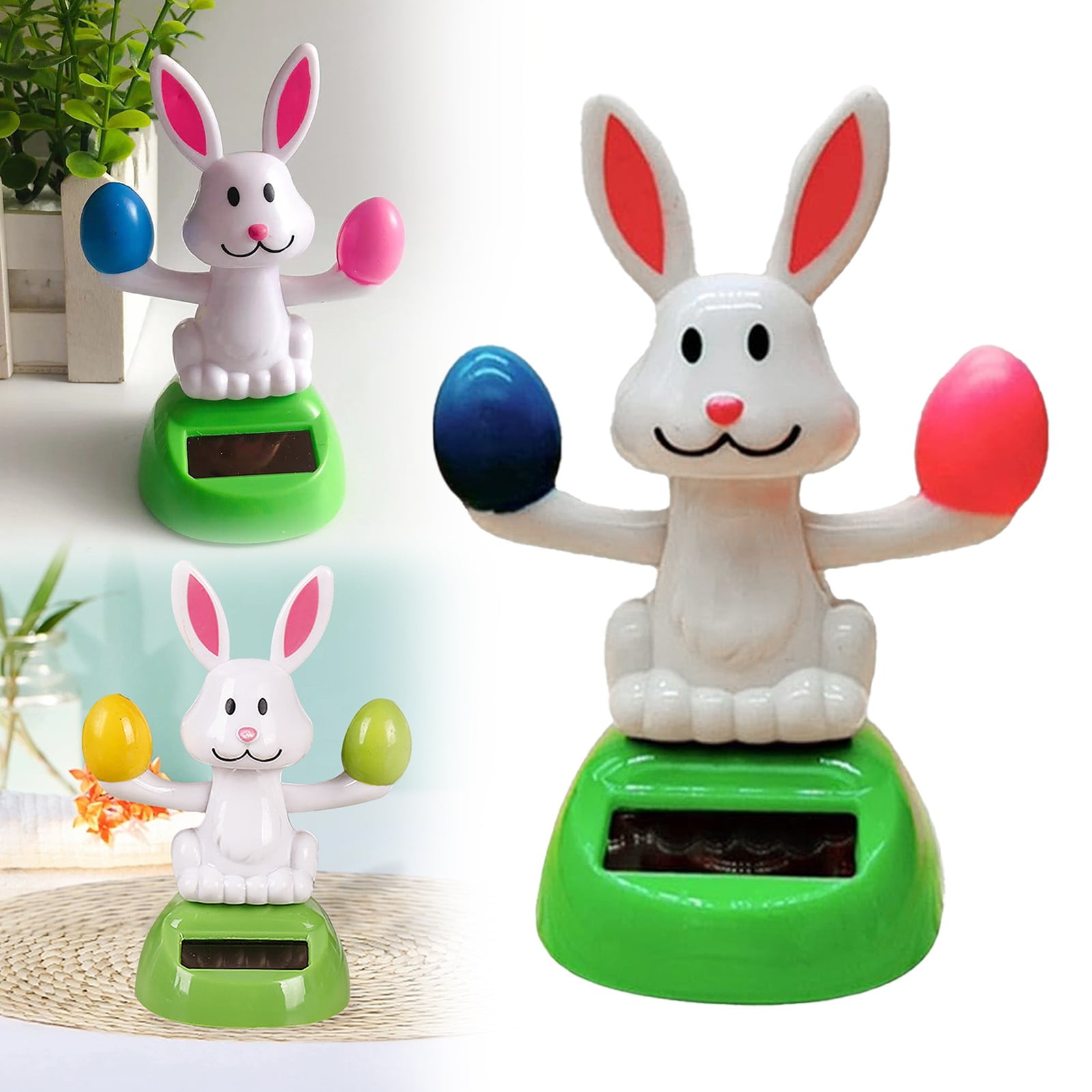Solar Dancing Bunny, Solar Bobbleheads for Car, Easter Rabbit Dancing ...
