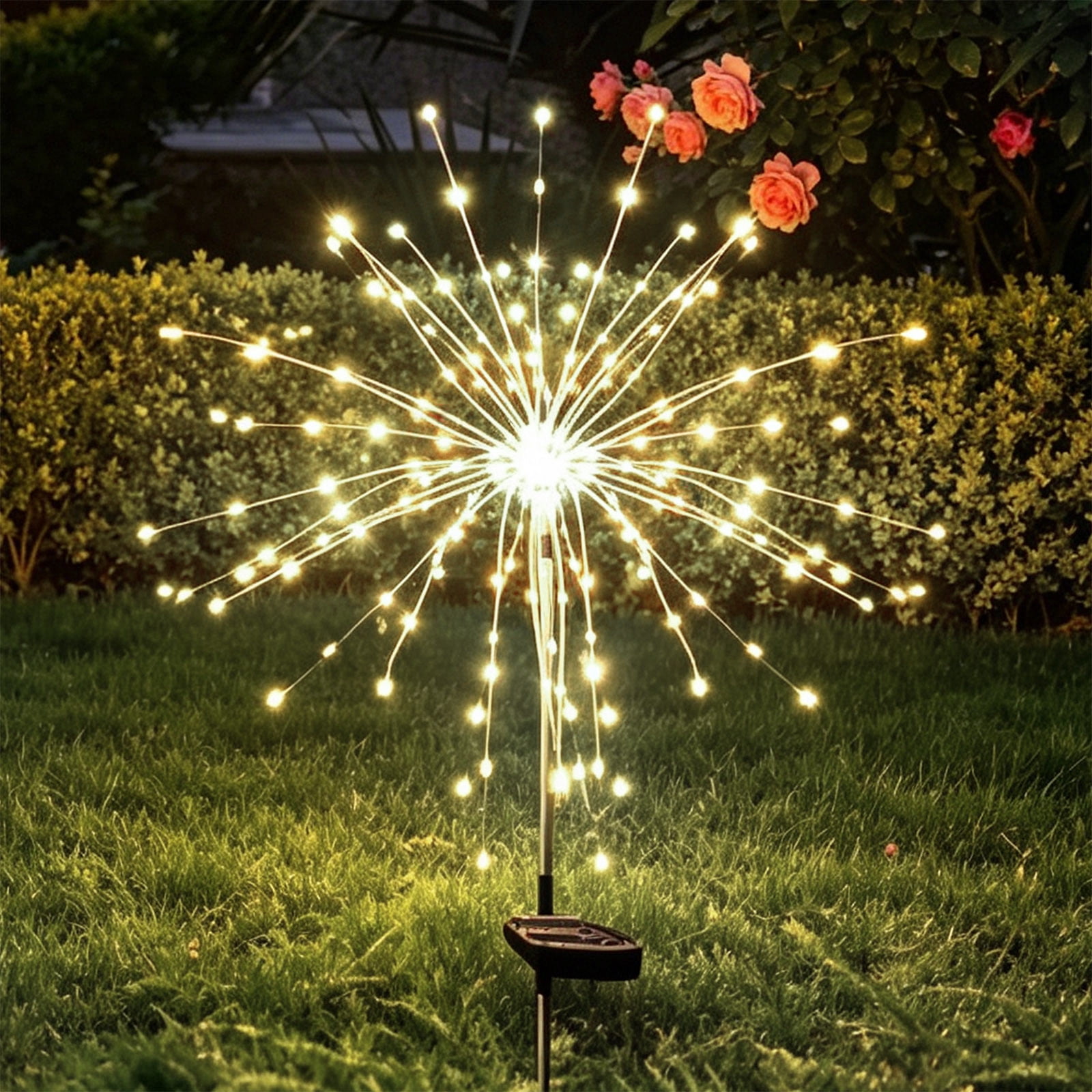 Solar Dandelion Firework Lanterns, 90 LED Warm White Garden Lights ...