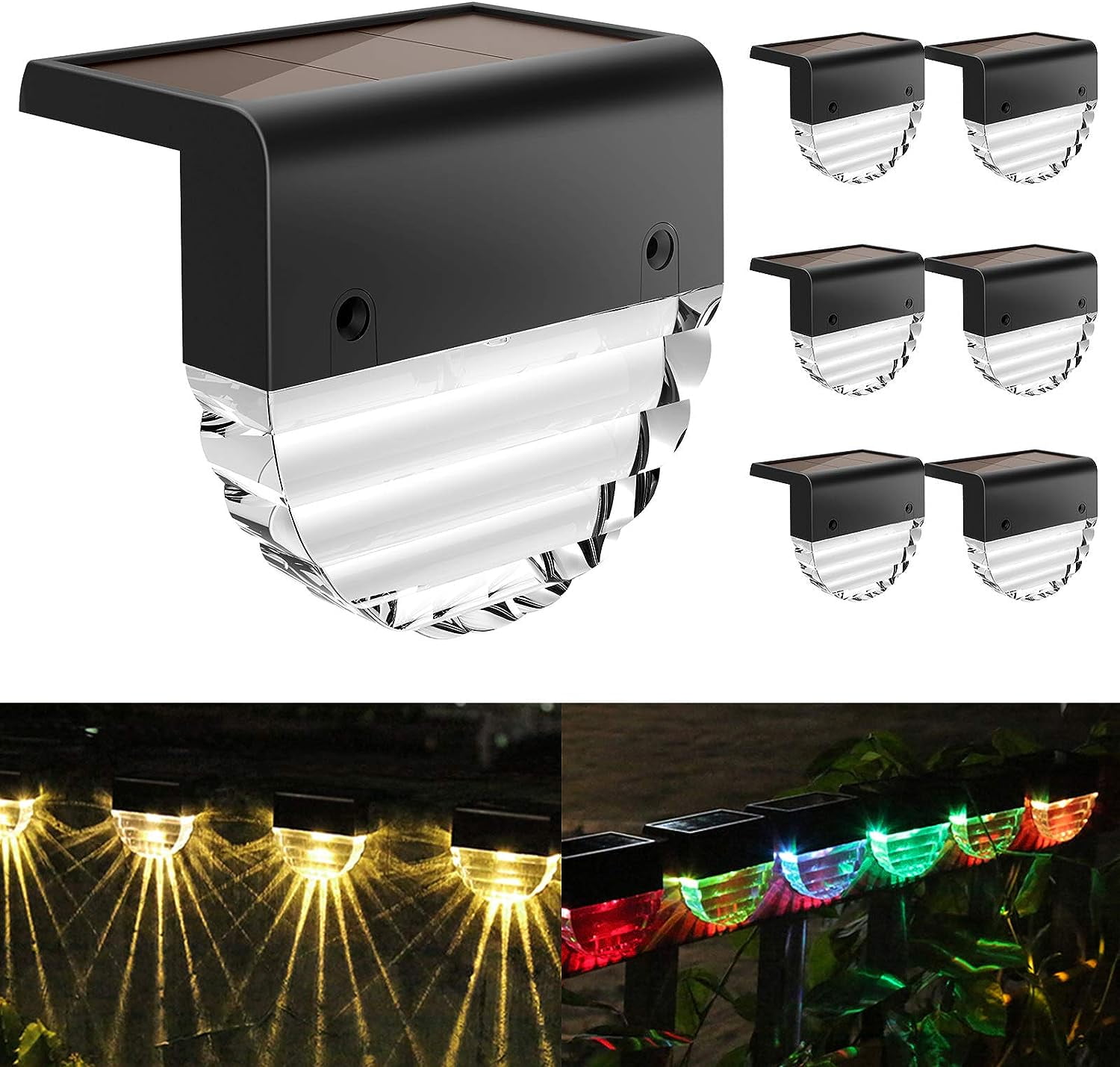 6-Pack Solar Deck Lights, Waterproof LED Outdoor Lights for Patio, Yard ...