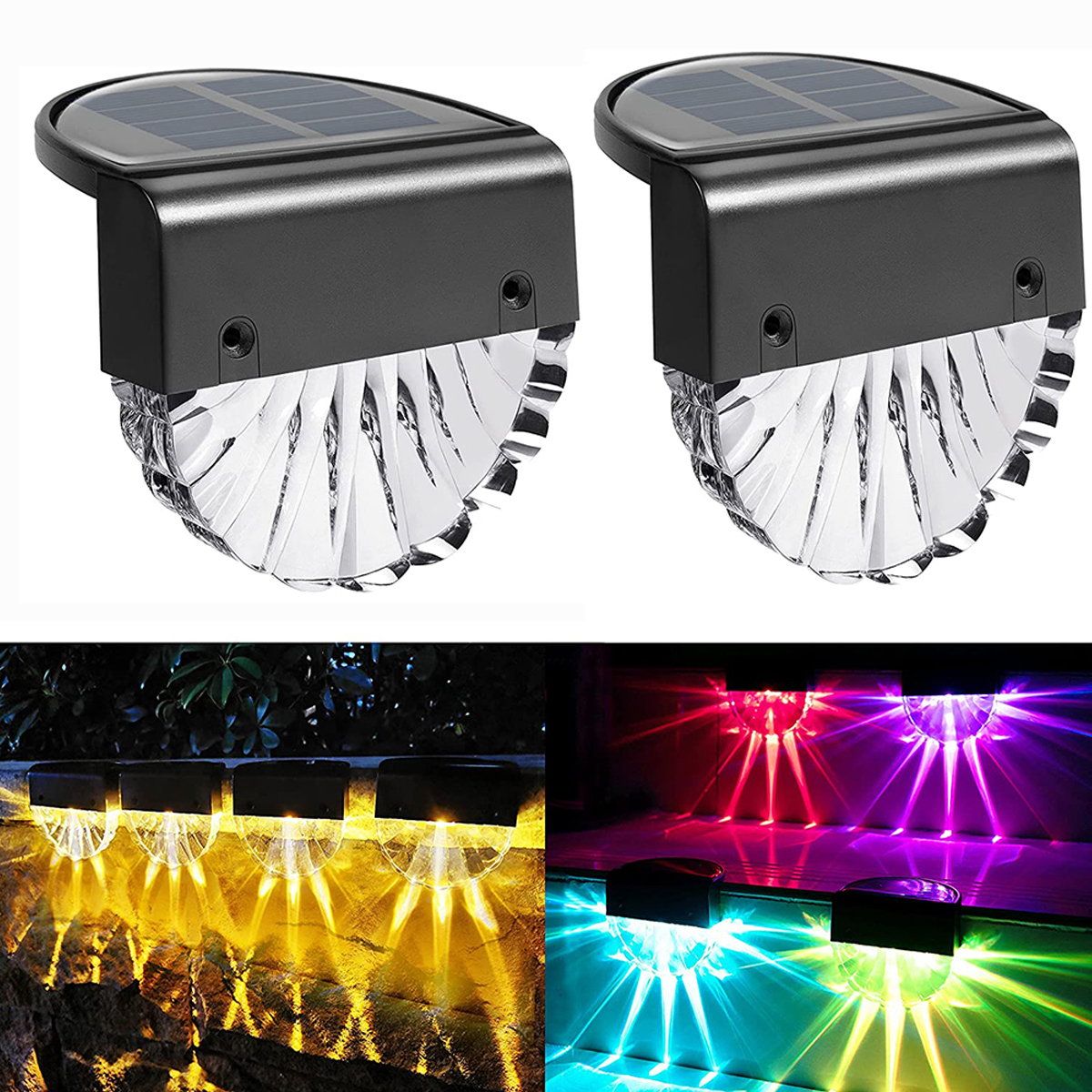 Solar Deck Lights, Eco-friendly Outdoor Lighting With Clear Crystal ...