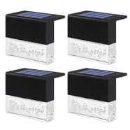 Mainstays 2-Count Solar Powered Black Wall Mountable LED Step Light, 3 ...