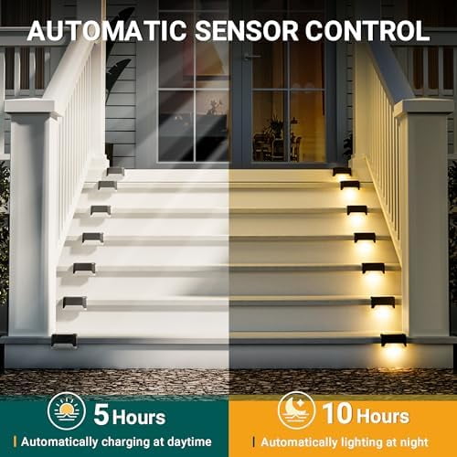Solar Deck Lights Outdoor 16 Pack, Solar Step Light Waterproof Led ...