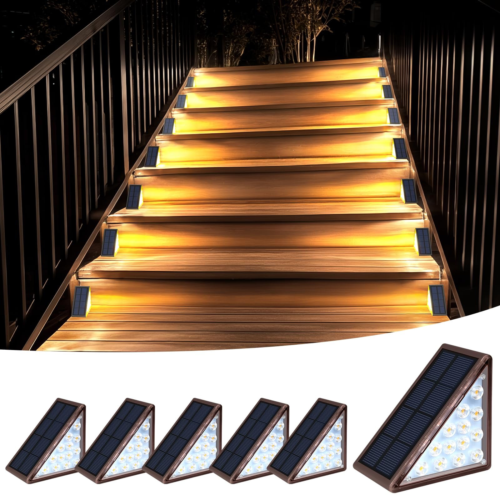 Euur Solar Step Lights for Outside Waterproof IP67, Outdoor Stair Light ...