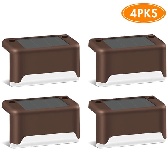Solar Deck Lights Outdoor, 4 Pack Solar Step Lights Waterproof LED ...