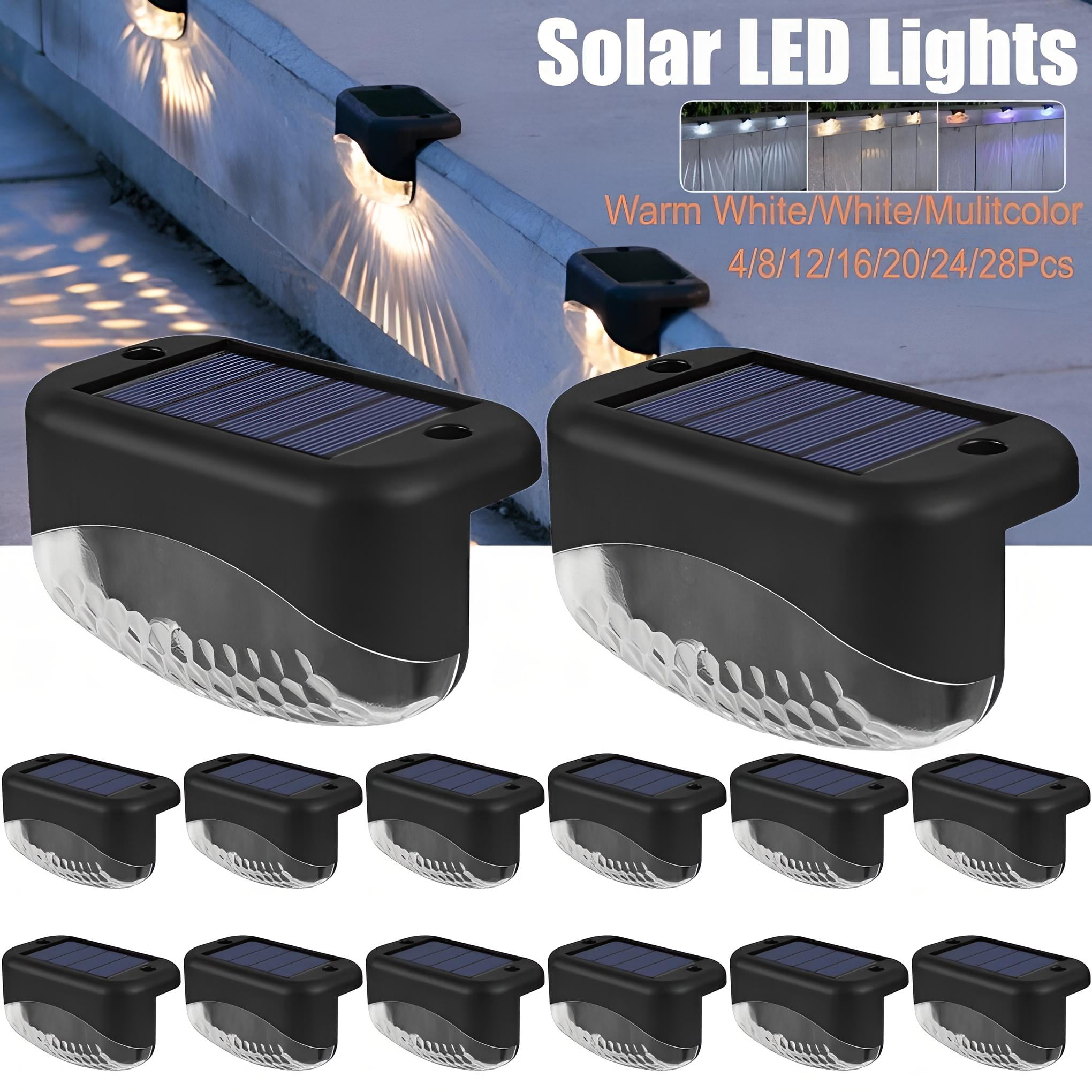 Solar Deck Lights Outdoor, Solar Step Lights Waterproof LED Solar ...