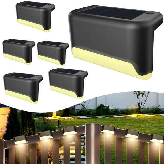 Outdoor Solar 4 Led Deck Lights Path Garden Patio Pathway Stairs Step ...