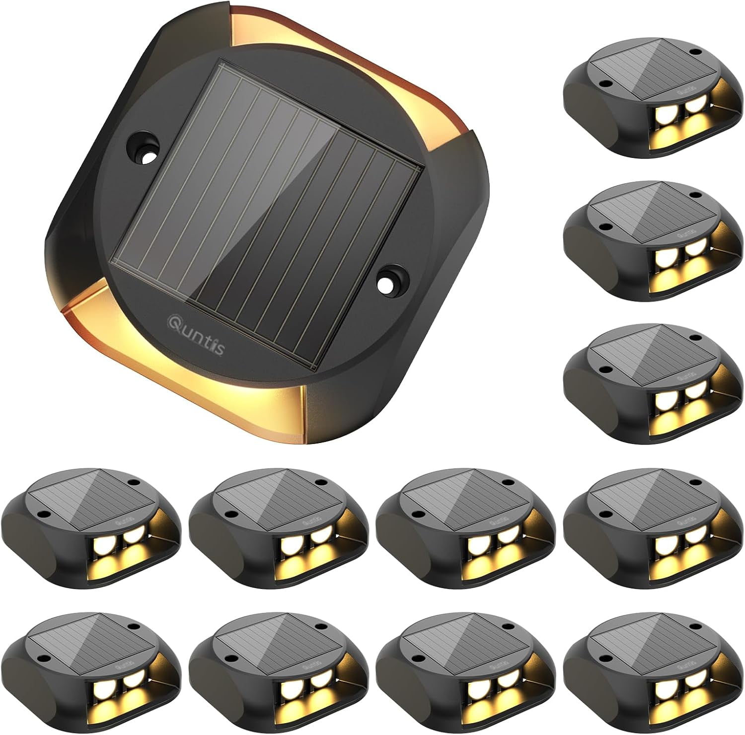 Solar Deck Lights Outdoor Waterproof, 12 Pack LED Driveway Dock Lights ...