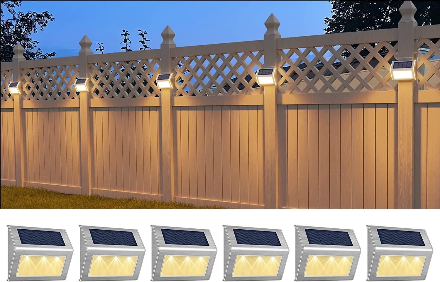 Solar Deck Lights - Solar Outdoor Lights Waterproof, Solar Powered ...