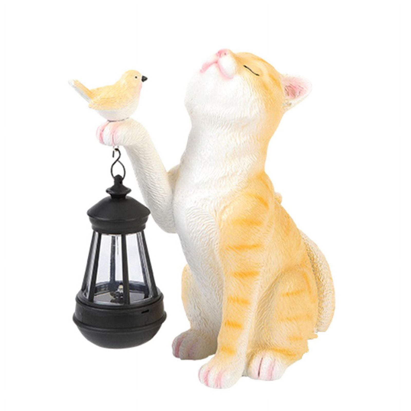 Solar Decor Animal Lamp Cute Solar Little Cats Lamp Resin Mini Cats ...