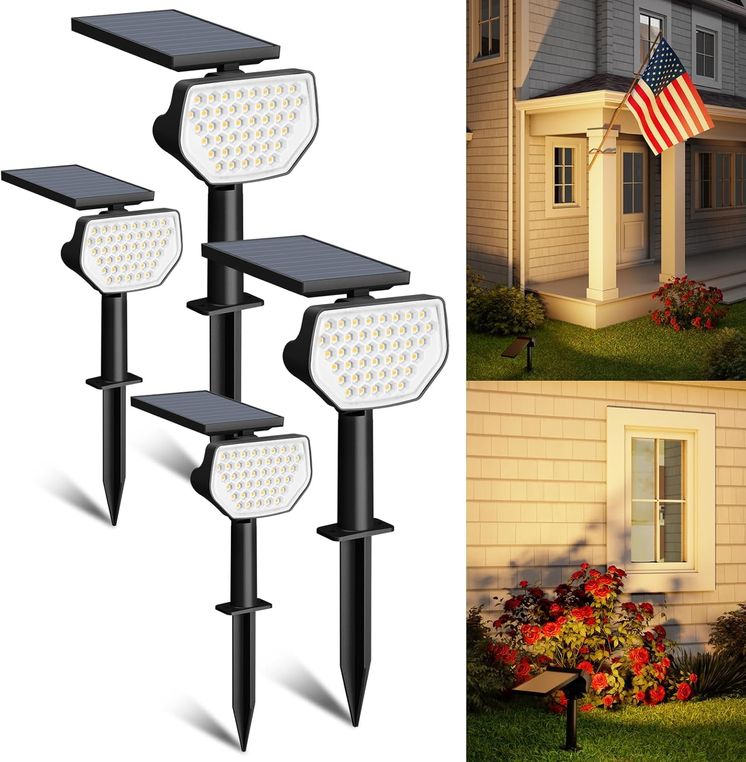 Solar Decorative Spot Lights 4 , Warm White Accent Lights for Garden ...