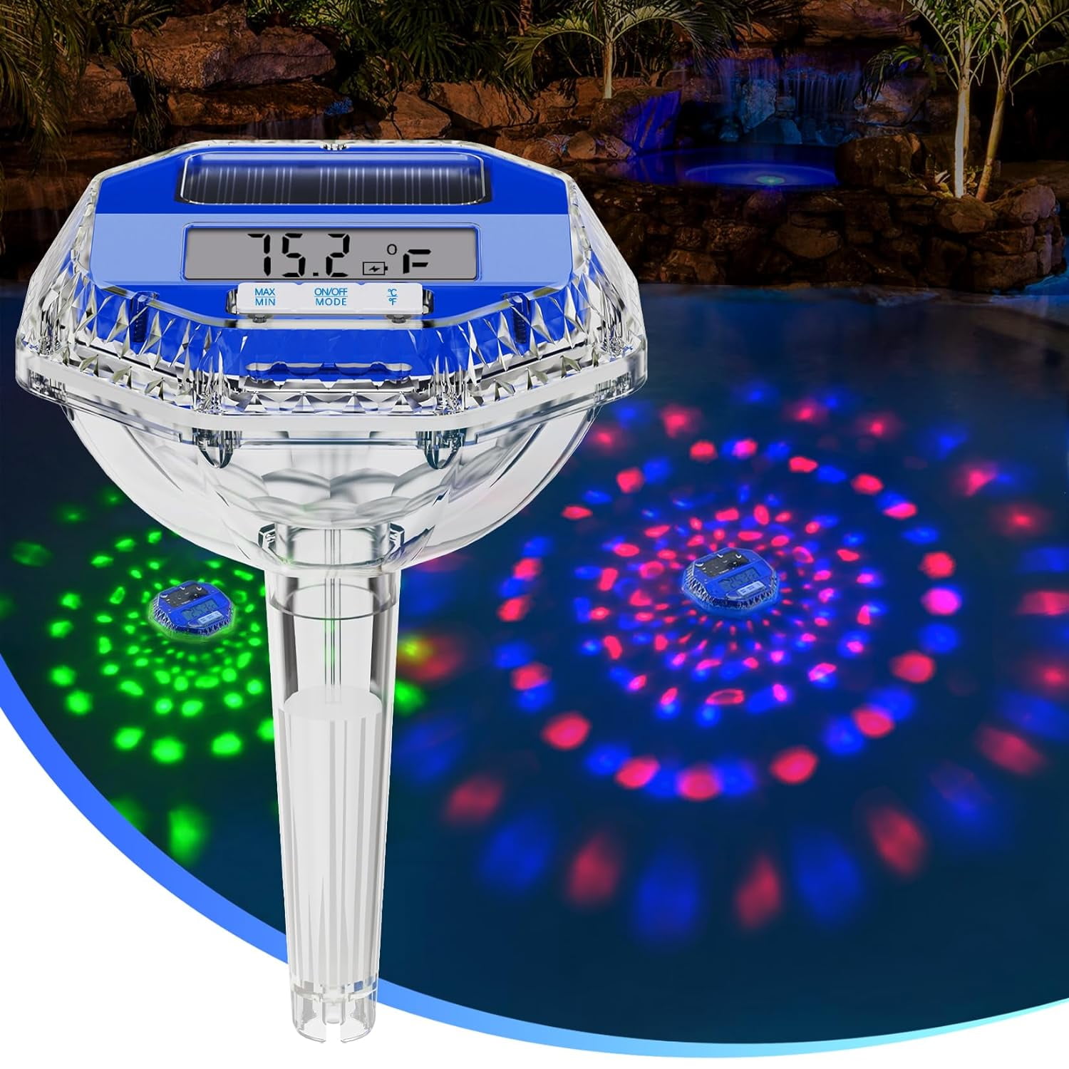 Solar Digital Pool Thermometer Floating Easy Read, Pool Thermometer ...