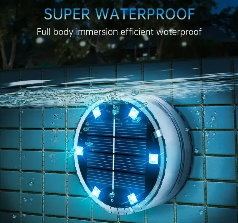 Solar Diving LED Light RGB Color Changing Underwater Solar Wall Light Fountain Aquarium ...