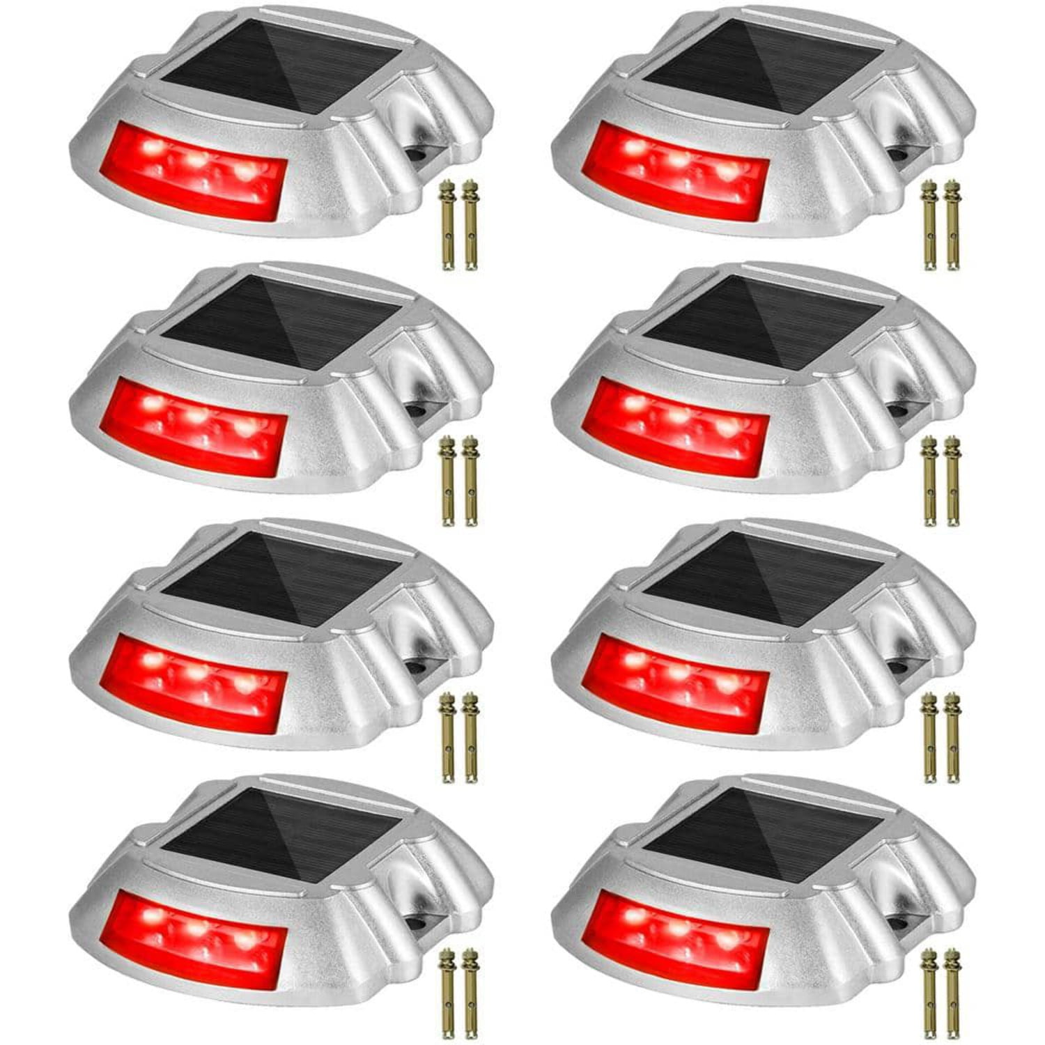 Solar Dock Lights Marine 8-Pack Outdoor Waterproof Wireless 6 LEDs ...