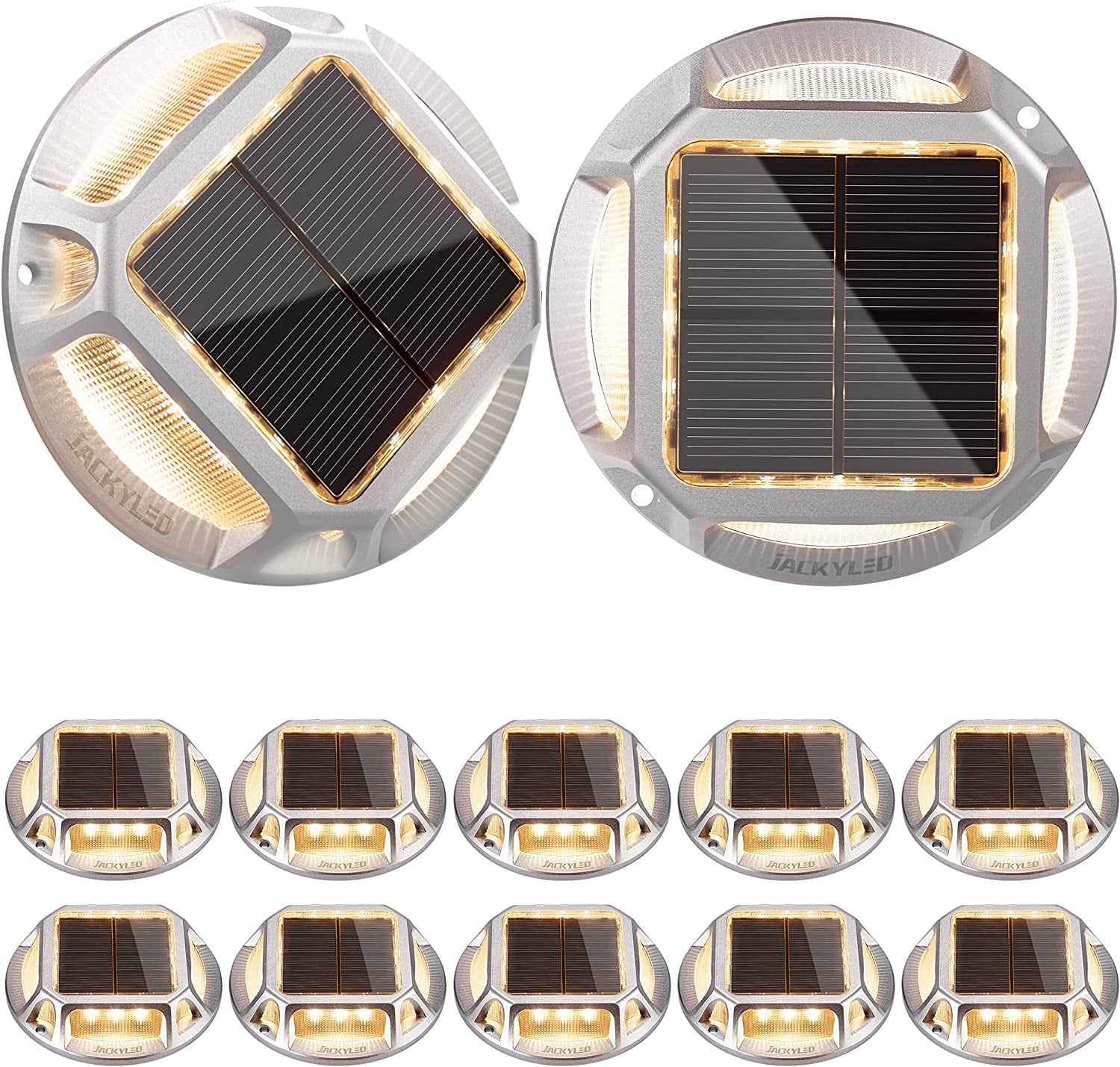 Solar Dock Lights Outdoor, 12-Pack Solar Driveway Lights Bright 12 LED ...