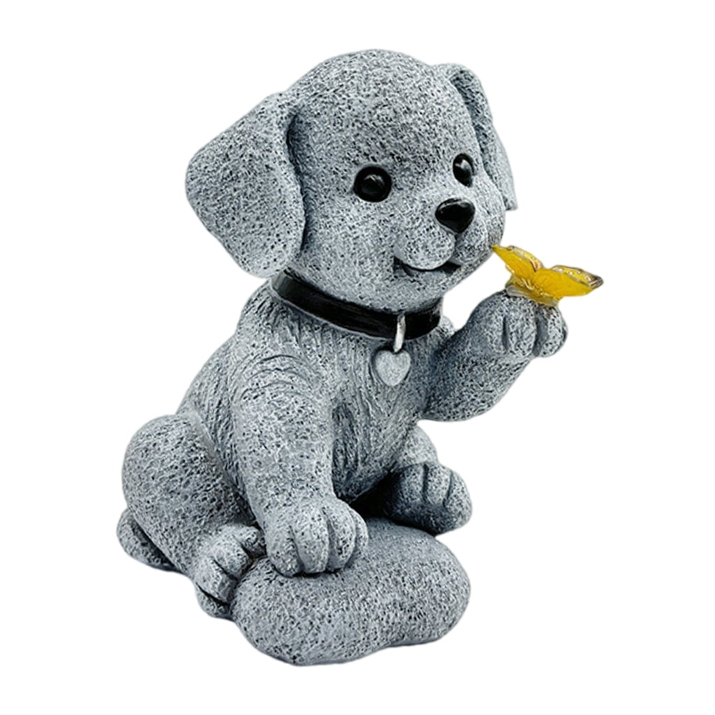 Solar Dogs Outdoor Statue Garden Outside Decors with Solar Lights ...
