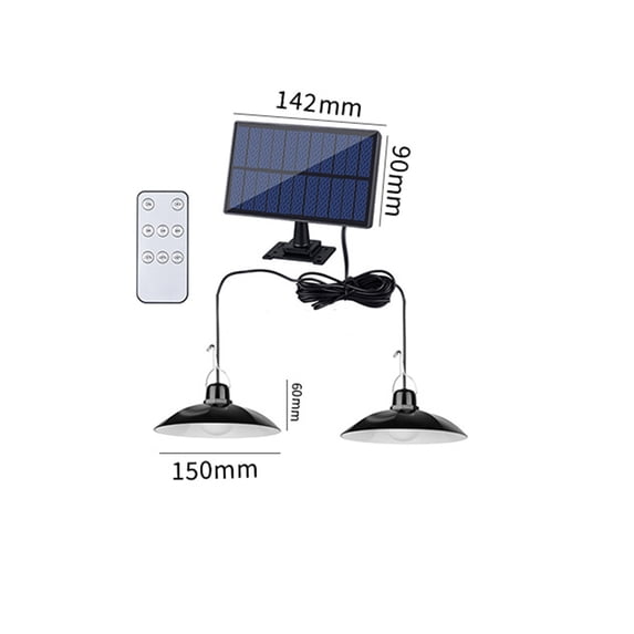 Solar Double Head Pendant Light Outdoor 60 LED with Adjustable ...