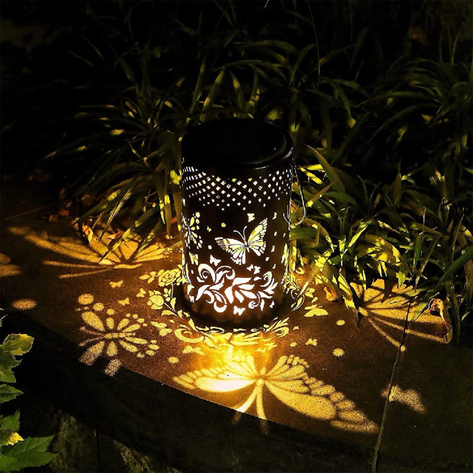 Solar Dragonflies Lights Iron Skeleton Lantern Outdoor Waterproof ...