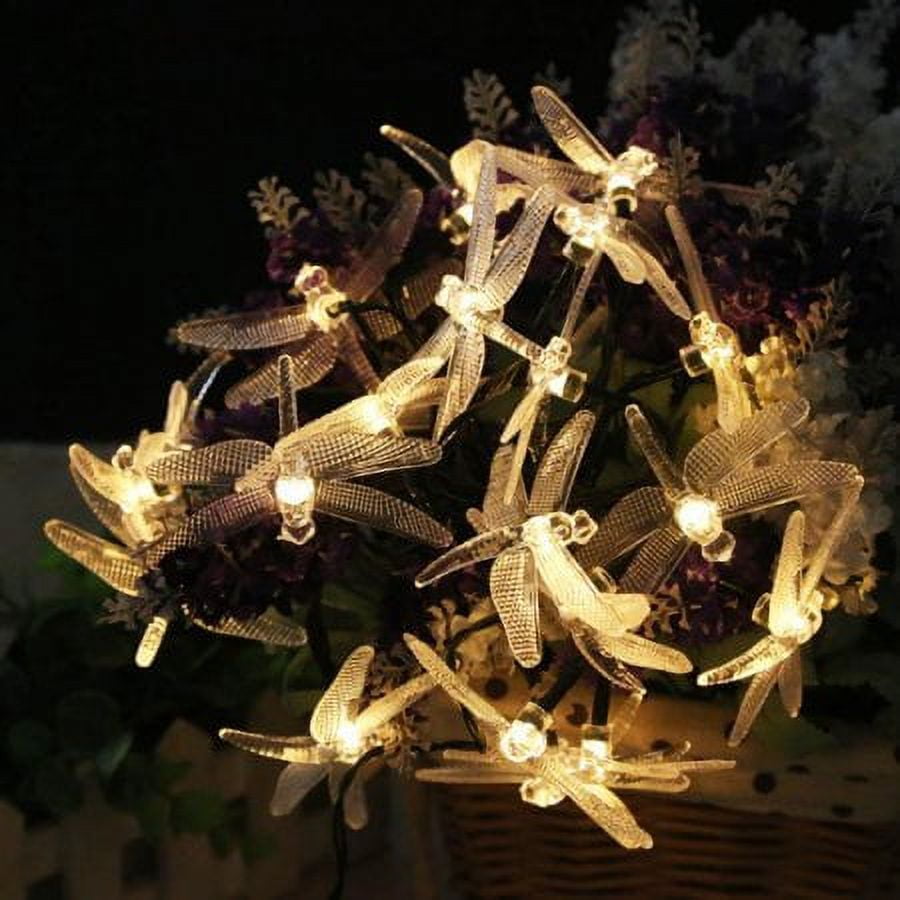 Solar Dragonfly String Lights, 16.4ft 20 LED Solar Powered Decorative ...