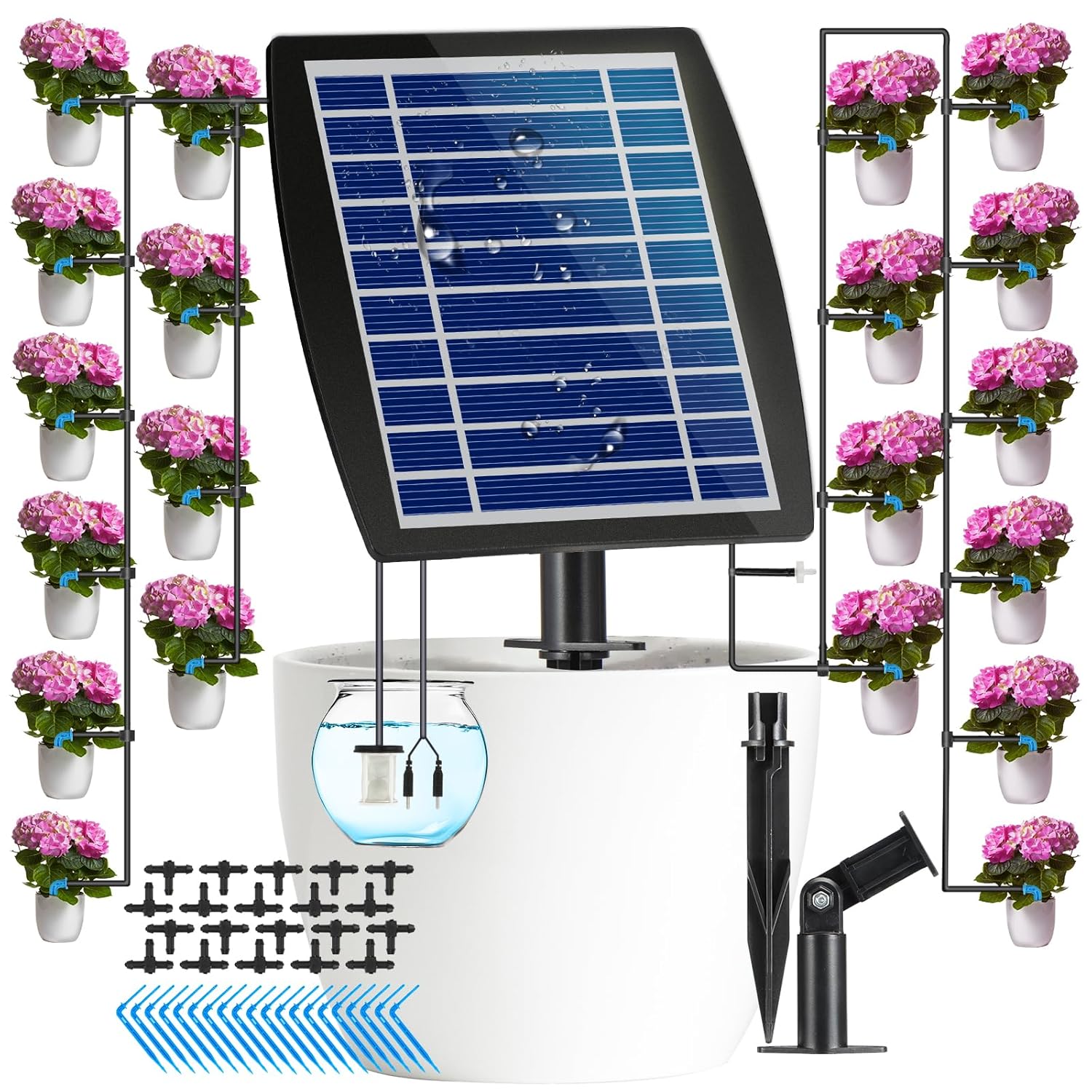 Solar Drip Irrigation Kit System with 12 Timer Modes & Anti-Siphoning ...