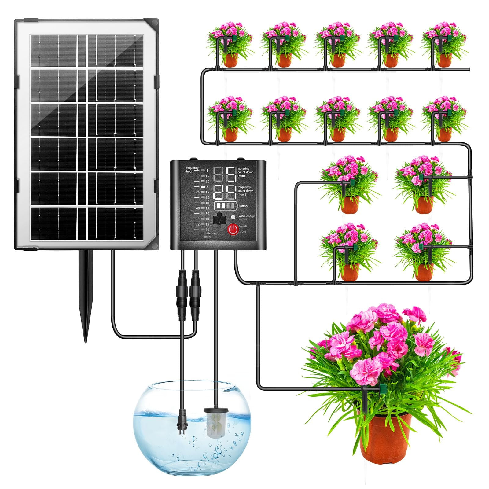 Solar Drip Irrigation System, Auto Drip Irrigation Kit Watering Device ...