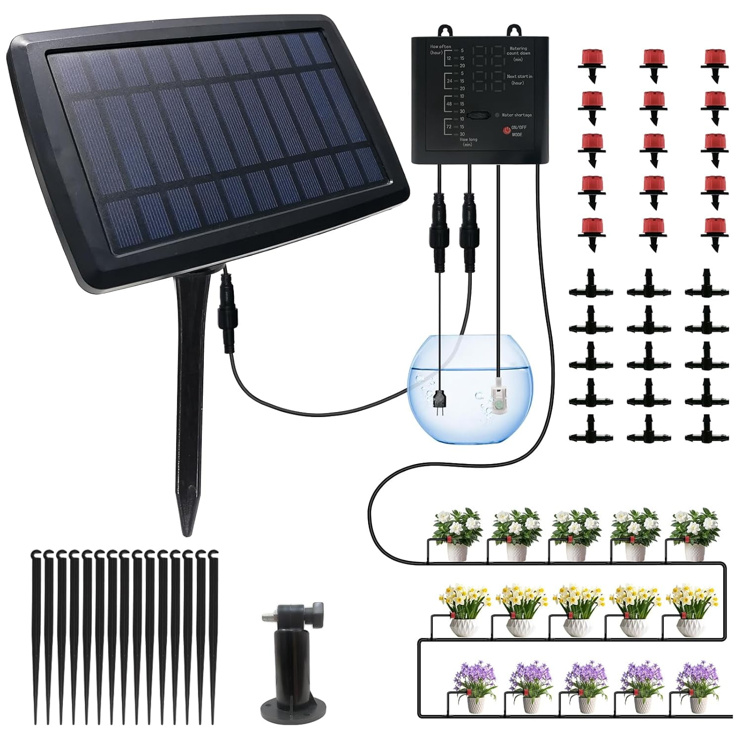 Solar Drip Irrigation System for Garden, Automatic Drip Irrigation Kits ...