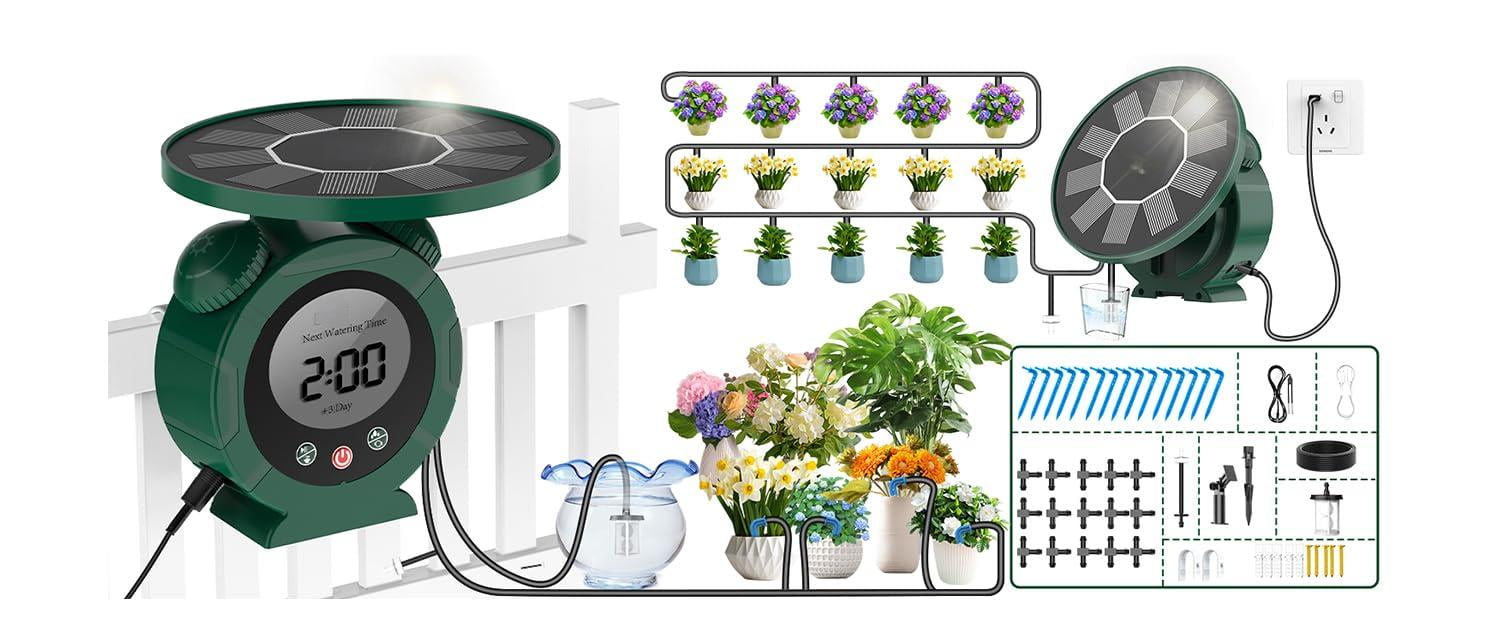 Solar Drip Irrigation System for Outdoor/Indoor,Solar Automatic Drip ...