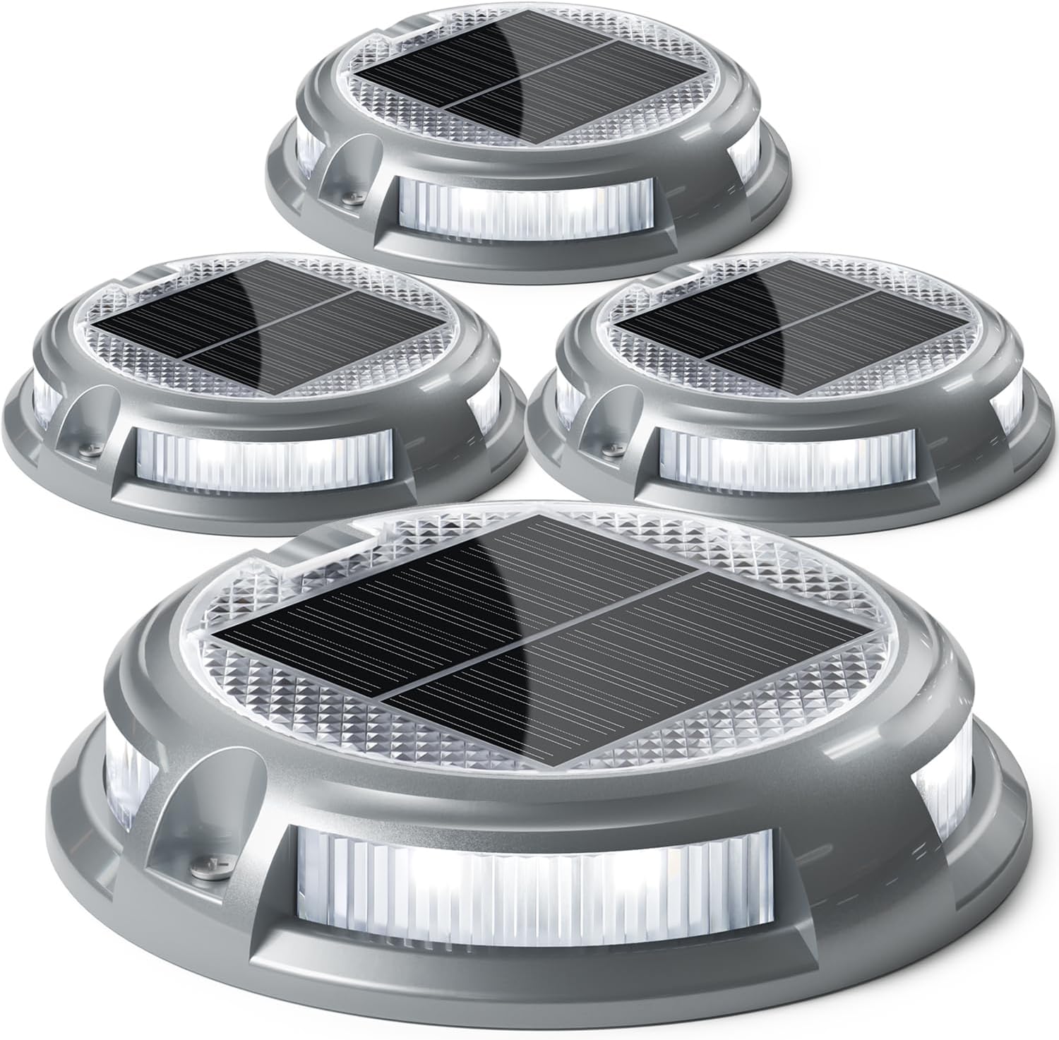 Solar Driveway Lights Outdoor 16 LEDs 9 Modes, Dock Marker Deck Lights ...