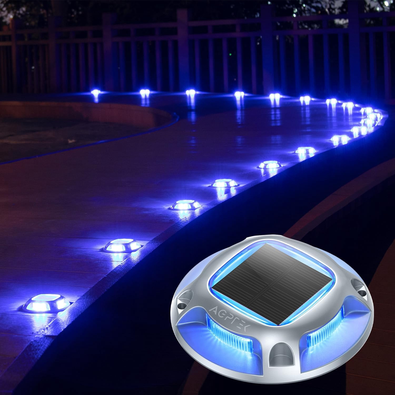 Solar Driveway Lights Outdoor 24 Pack, Solar Deck Lights 2 Color Modes ...