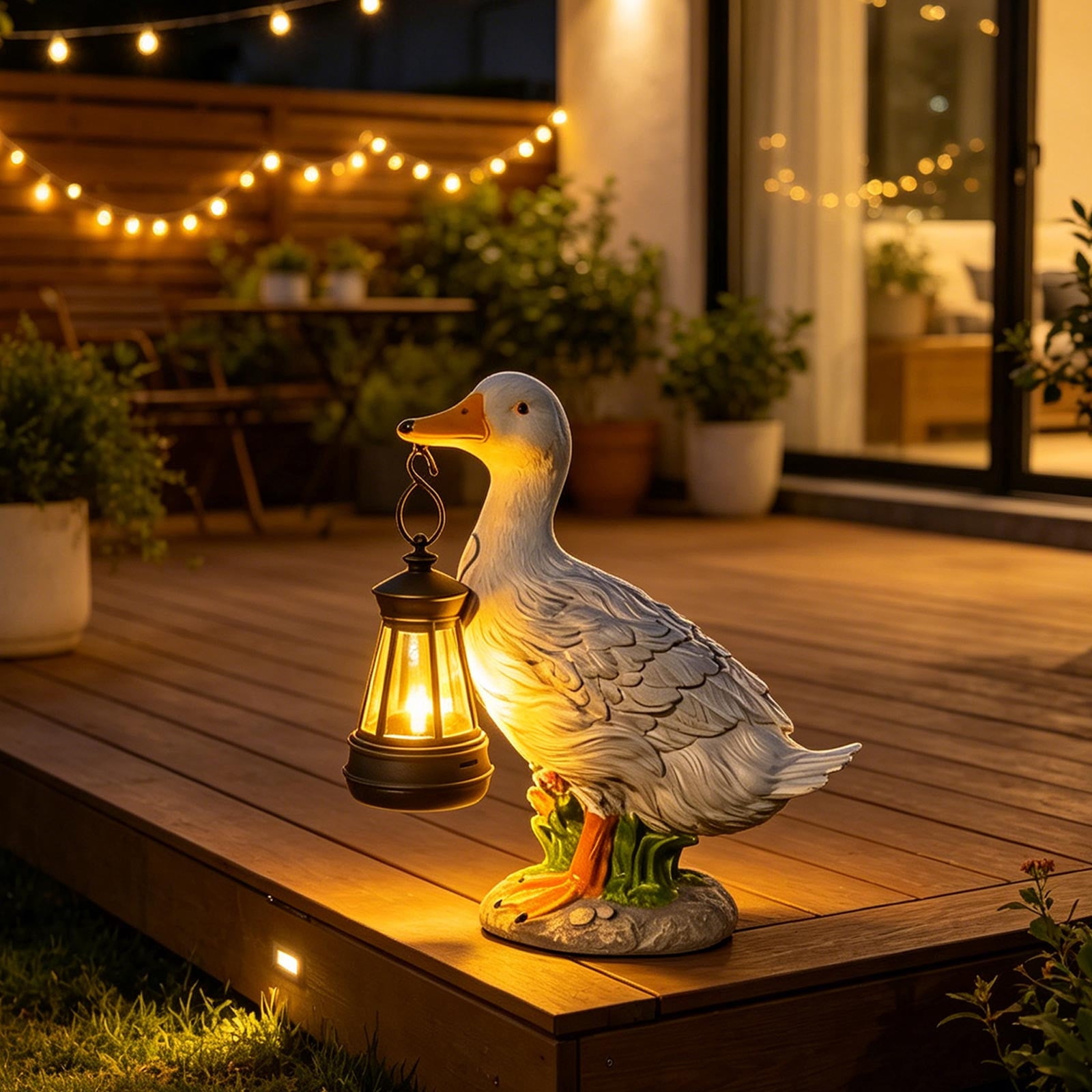 Solar Ducks Light Outdoor Garden Courtyard ornament - Resin Duck ...