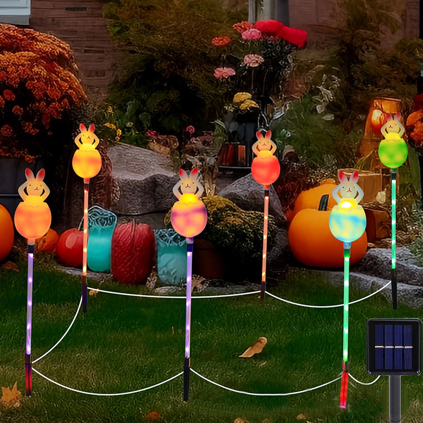 Solar Easter Bunny Stake Lights for Easter Decorations, Outdoor Solar ...