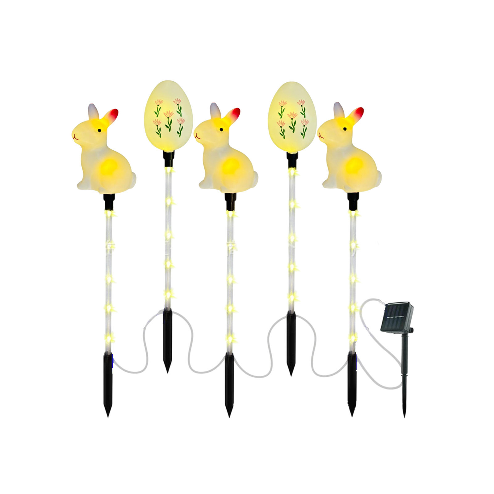 Solar Easter Eggs Bunny Stake Lights for Easter Decorations, Outdoor ...