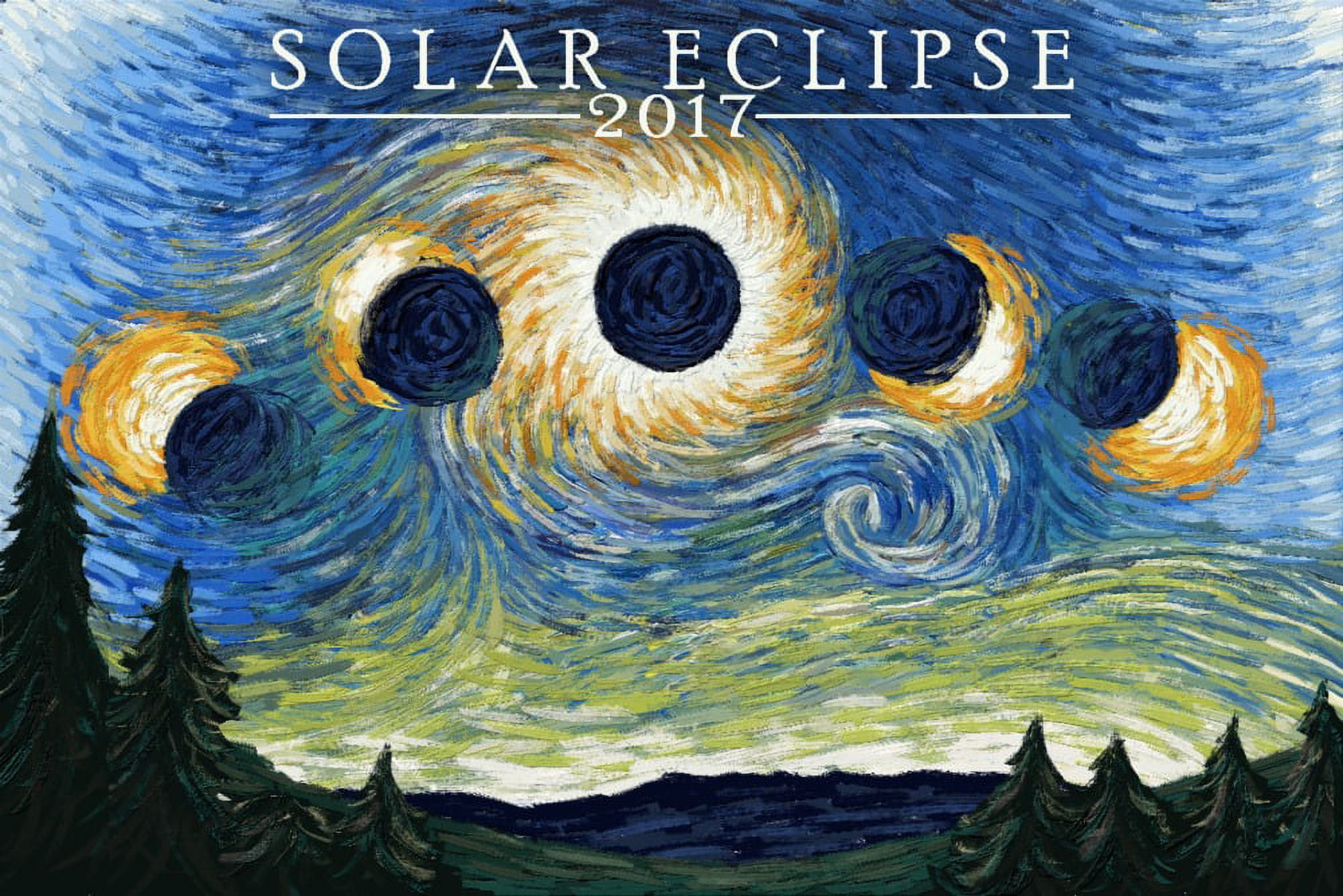 Solar Eclipse 2017, Starry Night (16x24 Giclee Gallery Art Print, Vivid ...