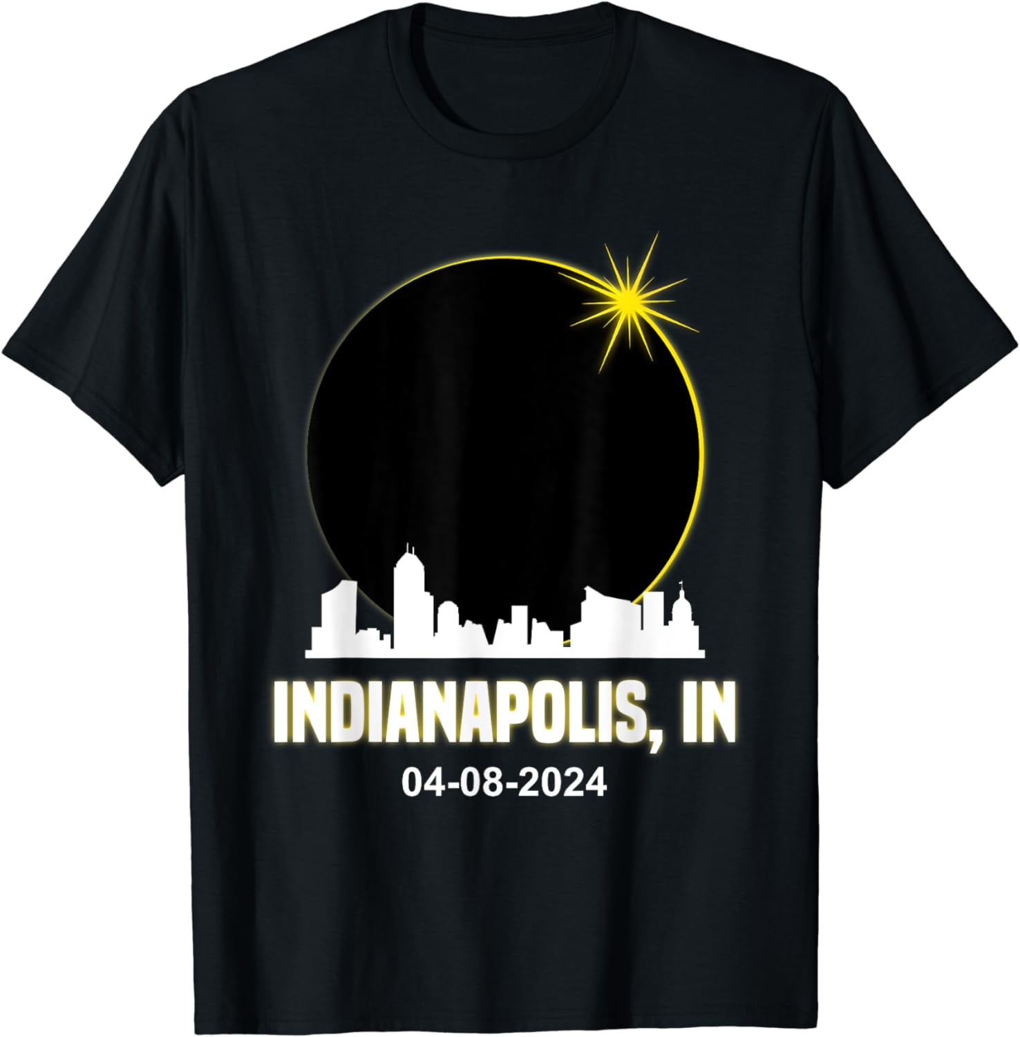 Solar Eclipse 2024 Indianapolis Skyline Indiana Eclipse T-Shirt ...