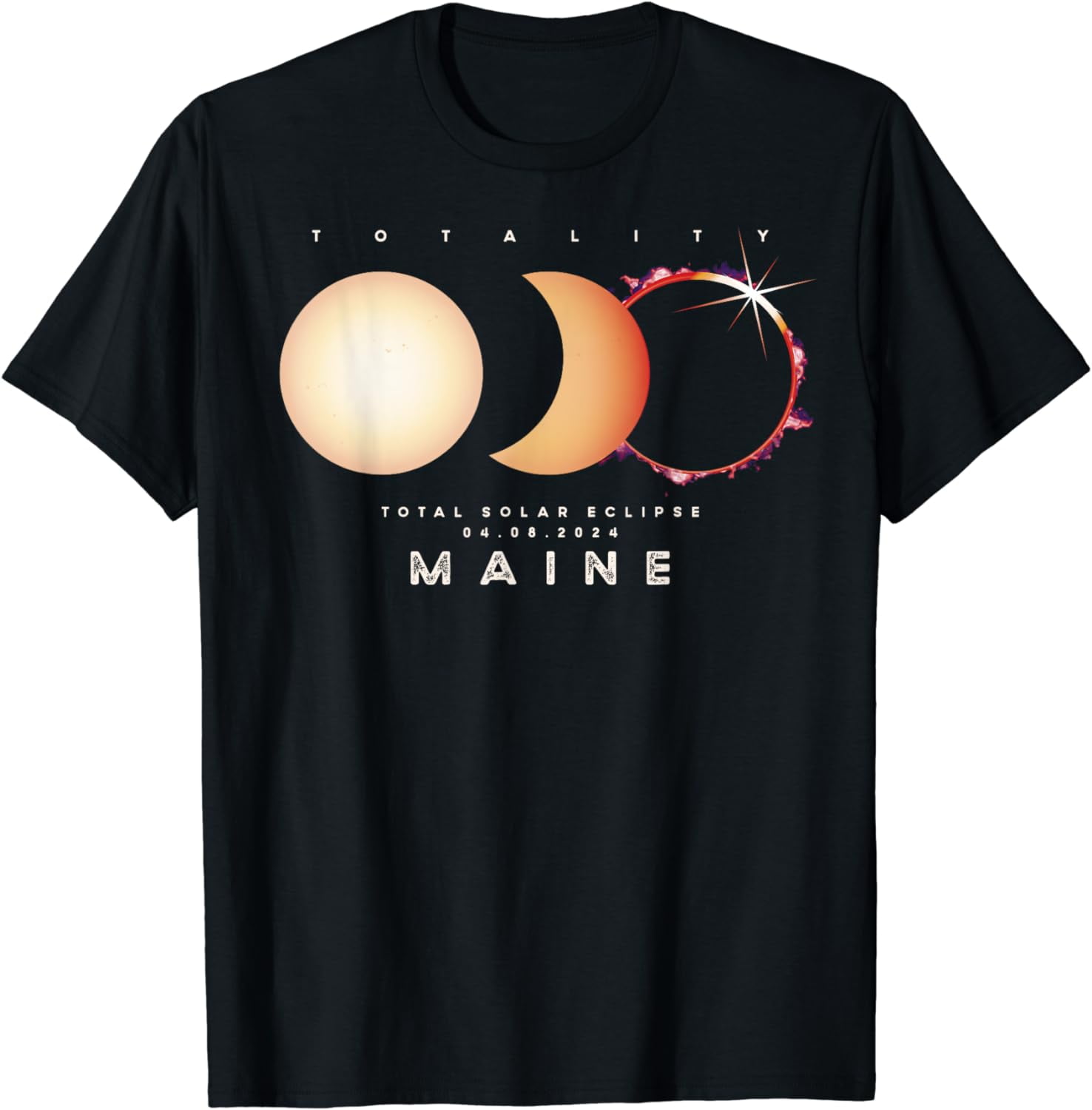 Solar Eclipse 2024 Maine Total Eclipse Graphic T-Shirt - Walmart.com