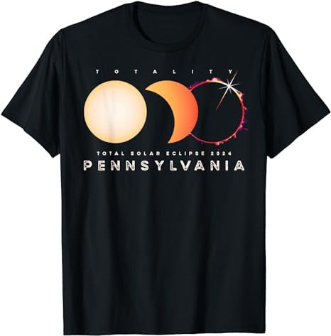 Solar Eclipse 2024 Total Eclipse Pennsylvania Graphic T-Shirt - Walmart.com