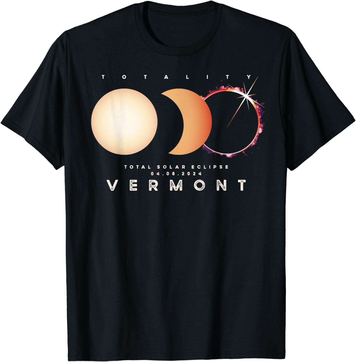 Solar Eclipse 2024 Vermont Total Eclipse Astronomy Graphic T-Shirt ...