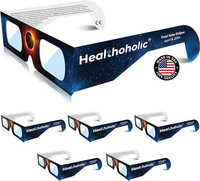 Solar Eclipse Glasses - 2024 CE and ISO Certified Direct Sun View Safe ...