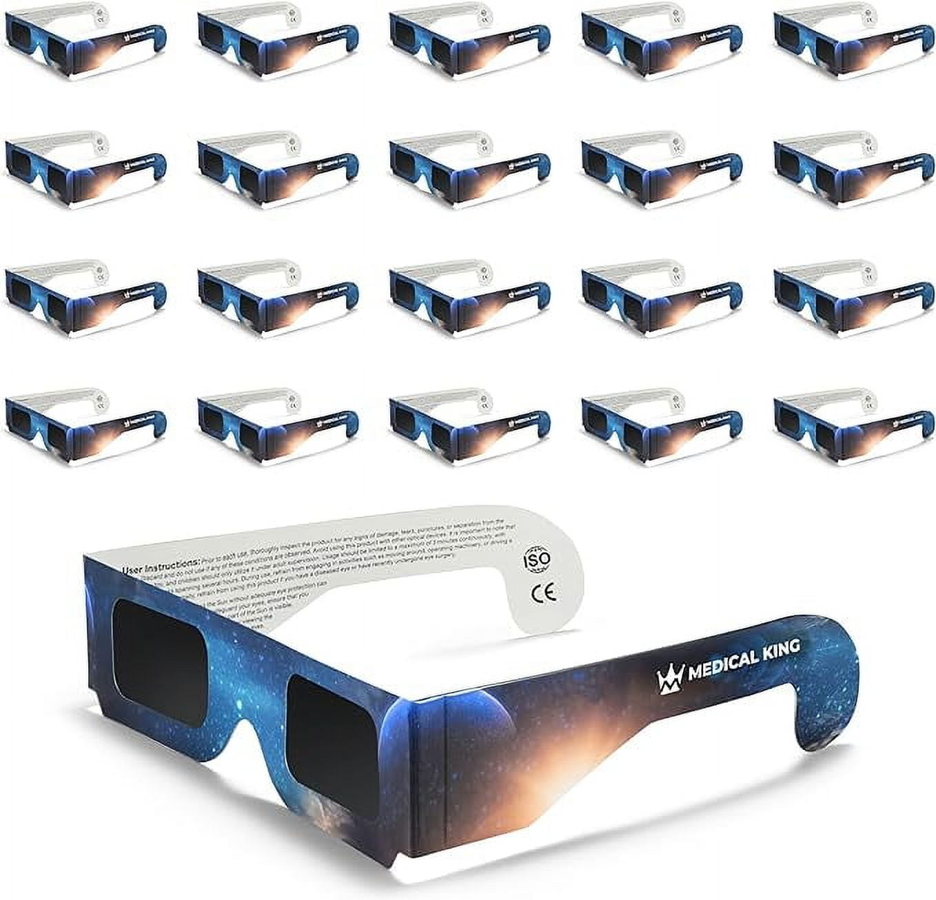 MedicalKingUsa Solar Eclipse Glasses - 20-Pack Safe Solar Filters with ...