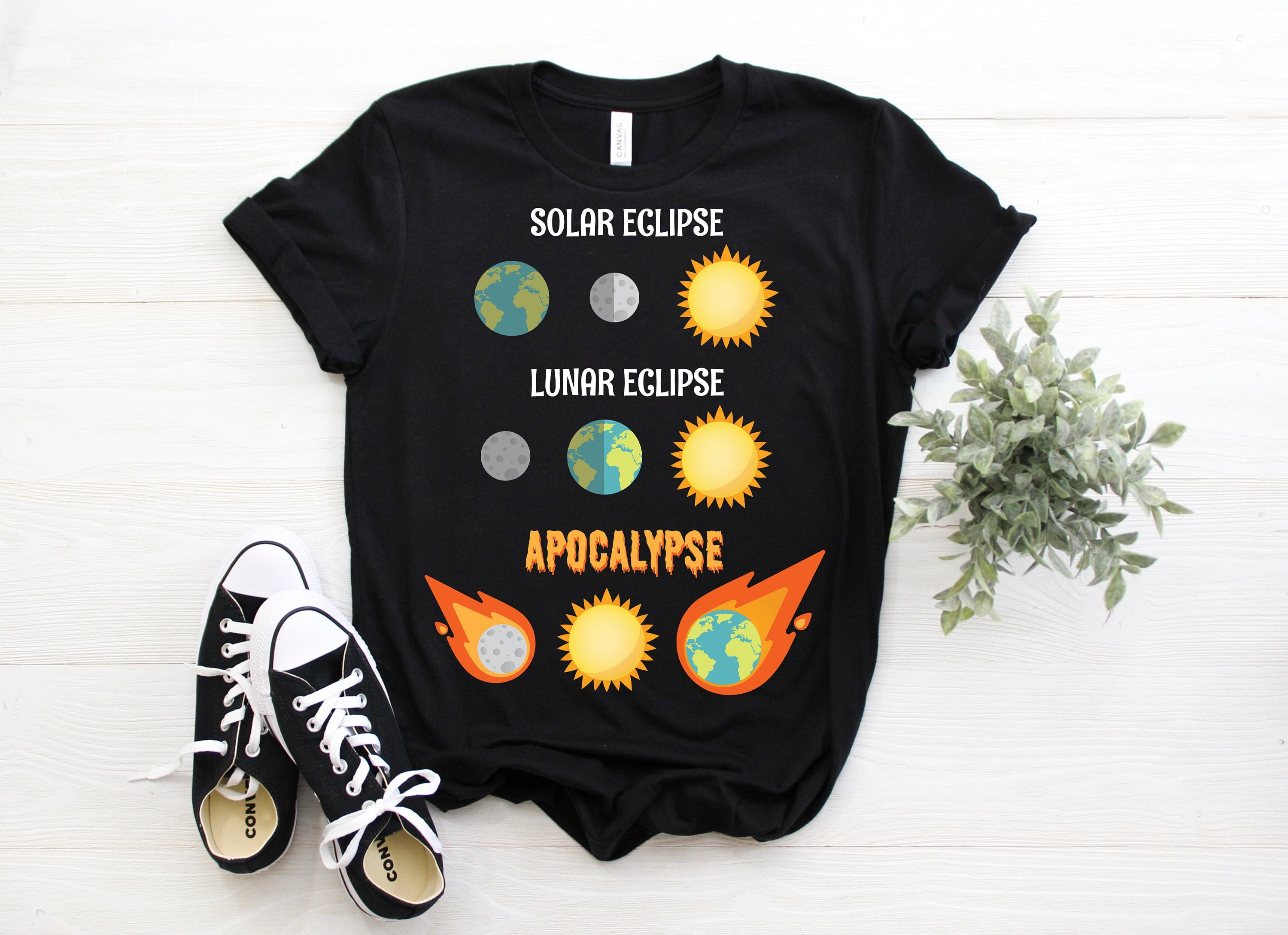Solar Eclipse Lunar Eclipse Apocalypse T-Shirt, Solar System, Galaxy ...
