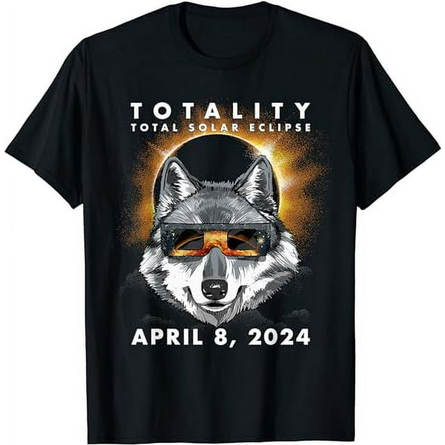 Solar Eclipse Shirt 2024 Wolf Wearing Eclipse Glasses T-Shirt - Walmart.com