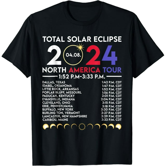 Solar Eclipse Shirt North America Tour 2024 Solar Eclipse T-Shirt ...