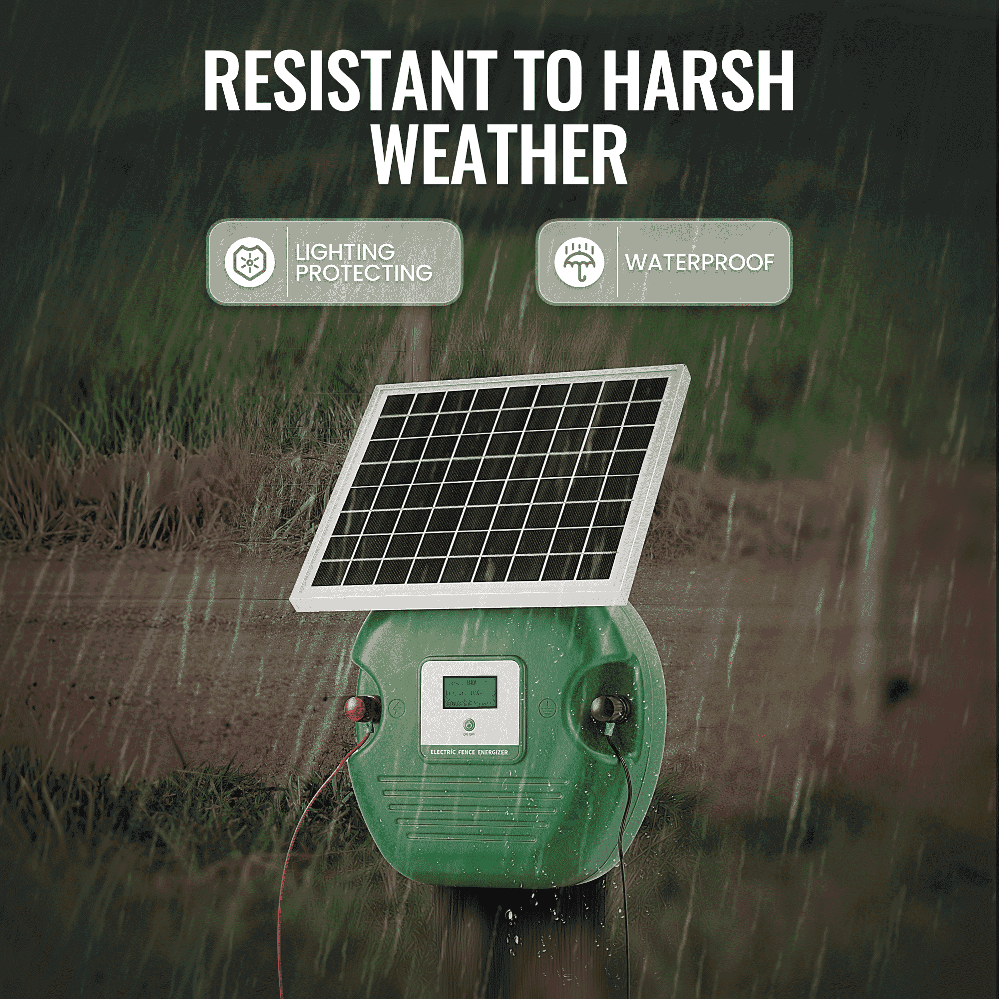 Solar Electric Fence Charger with 6 Miles Range 0.15 Joule Livestock ...