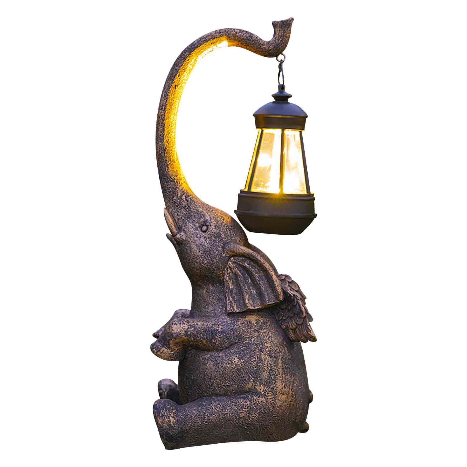 Solar Elephant ,Garden Light,Plant Resin Handicrafts Decorative Villa ...