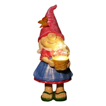 Gerson 10.4 in H Solar Lighted Resin Gnome - Walmart.com