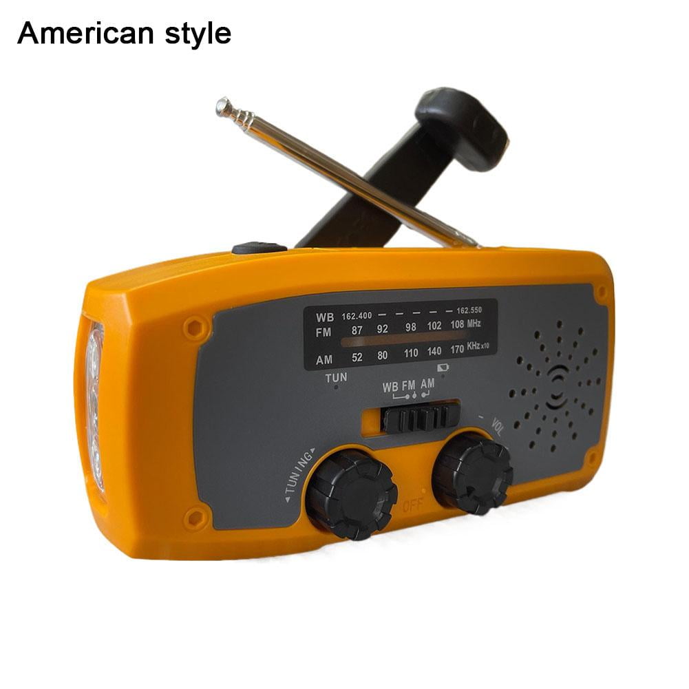 Solar Emergency Hand Crank Weather Radio, Portable Self Powered NOAA AM ...