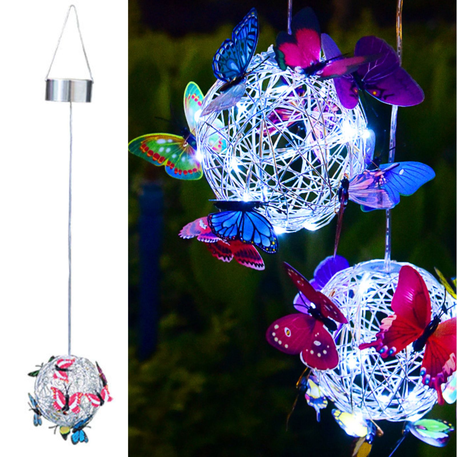 Solar Energy - Driven Butterfly Ball Light, Waterproof Outdoor Decor ...