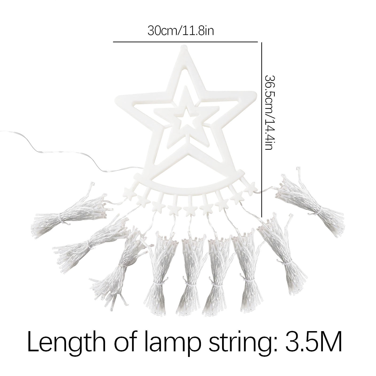 Solar Energy LED Five-pointed Star Christmas Hanging Tree Flowing Water ...