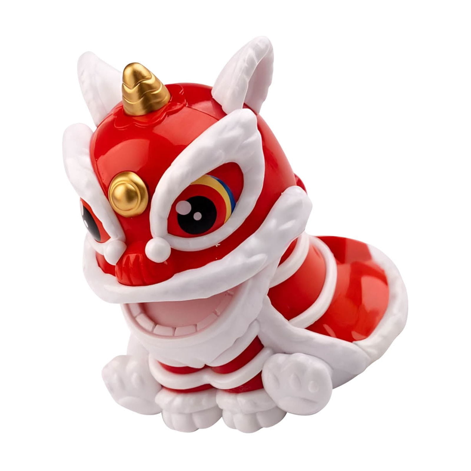 Solar Energy Lions Dance Figurine New Year Vehicle Decoration Plastic ...