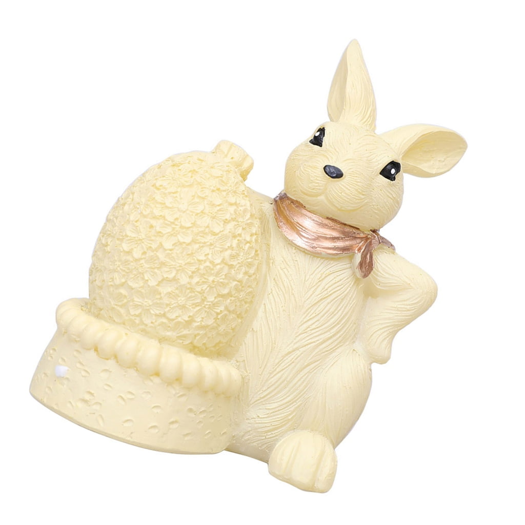 Solar Energy Resins Rabbit and Eggs Statue with LED Light Easters ...