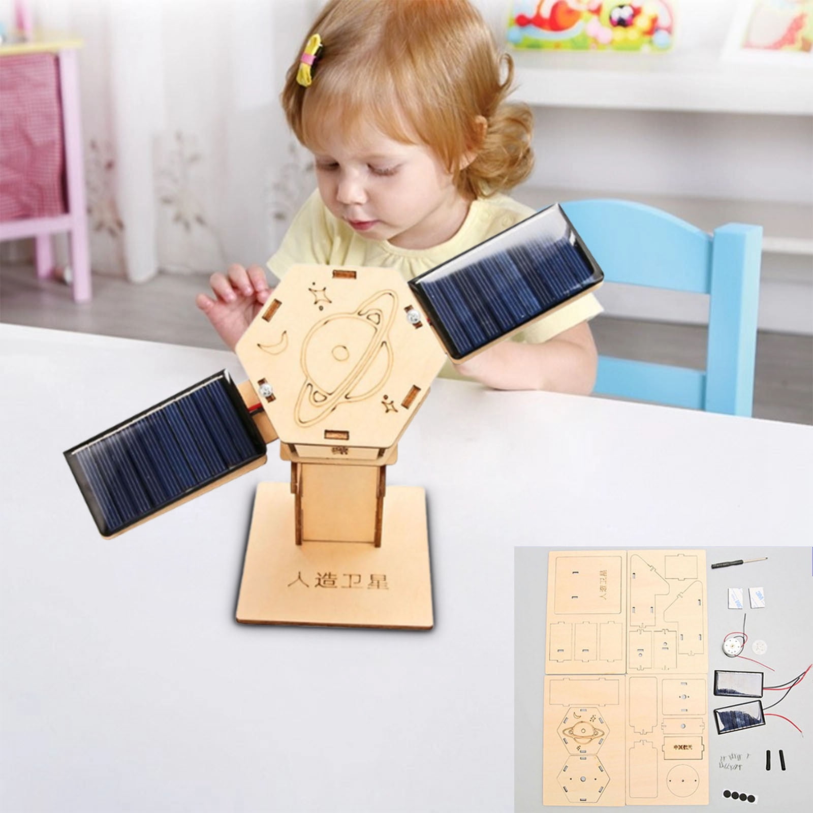 Solar Energy Satellite Model | Solar-Powered Decor for Home Office Desk ...